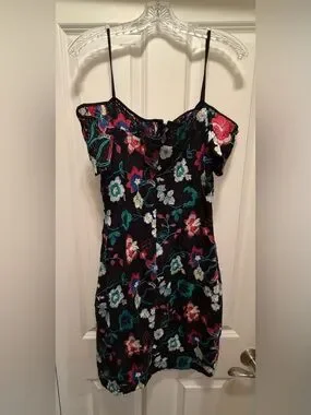 Guess | Dresses | Guess Floral Offshoulder Black Slip Dress | Poshmark